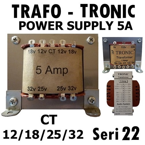 Jual Trafo Tronic 5A Seri 22 CT-32V Transformer TR Travo Power Supply ...
