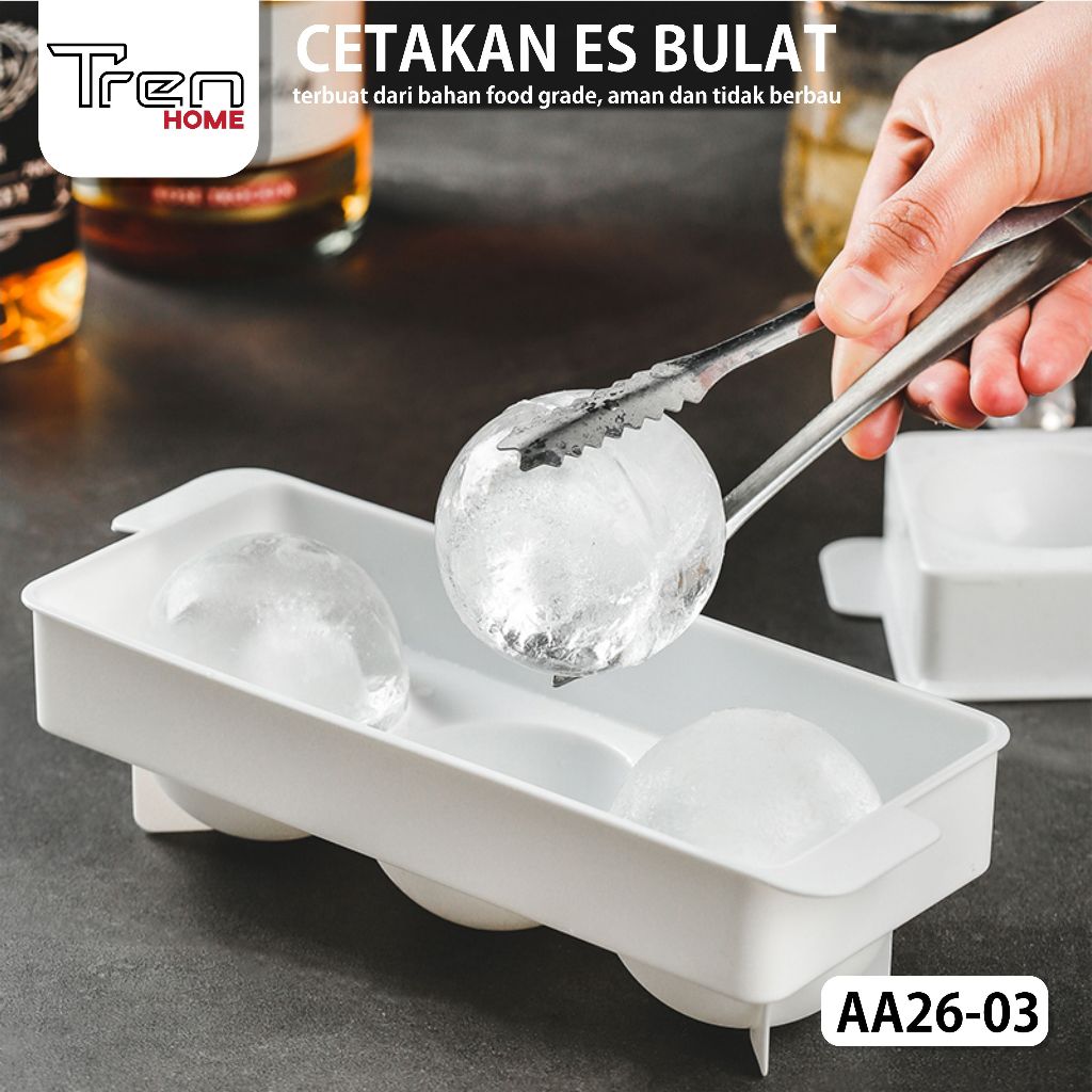 Jual (isi 3) Cetakan Es Batu Unik Bentuk Bulat | Cetakan Es Batu ...