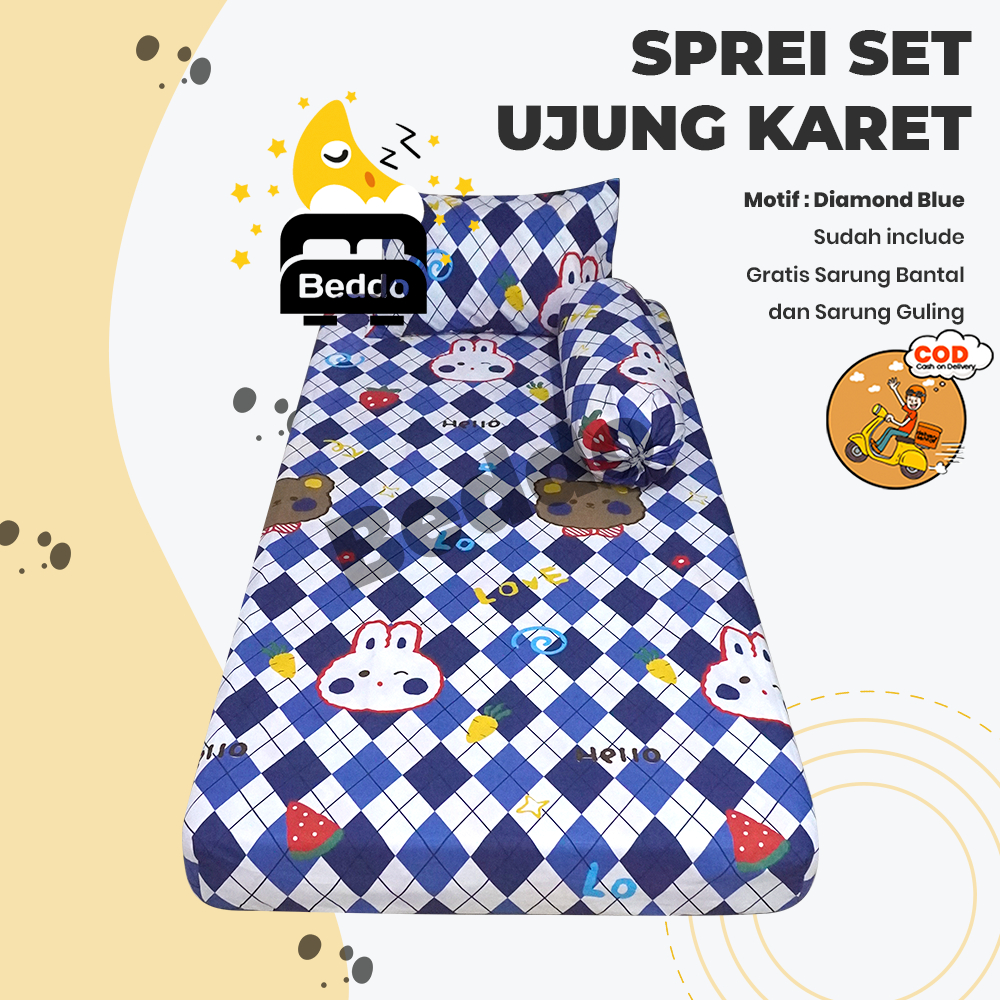 Jual Seprei Single Sudut Karet No 4 Ukuran 90×200×15 Set Sarung Bantal ...