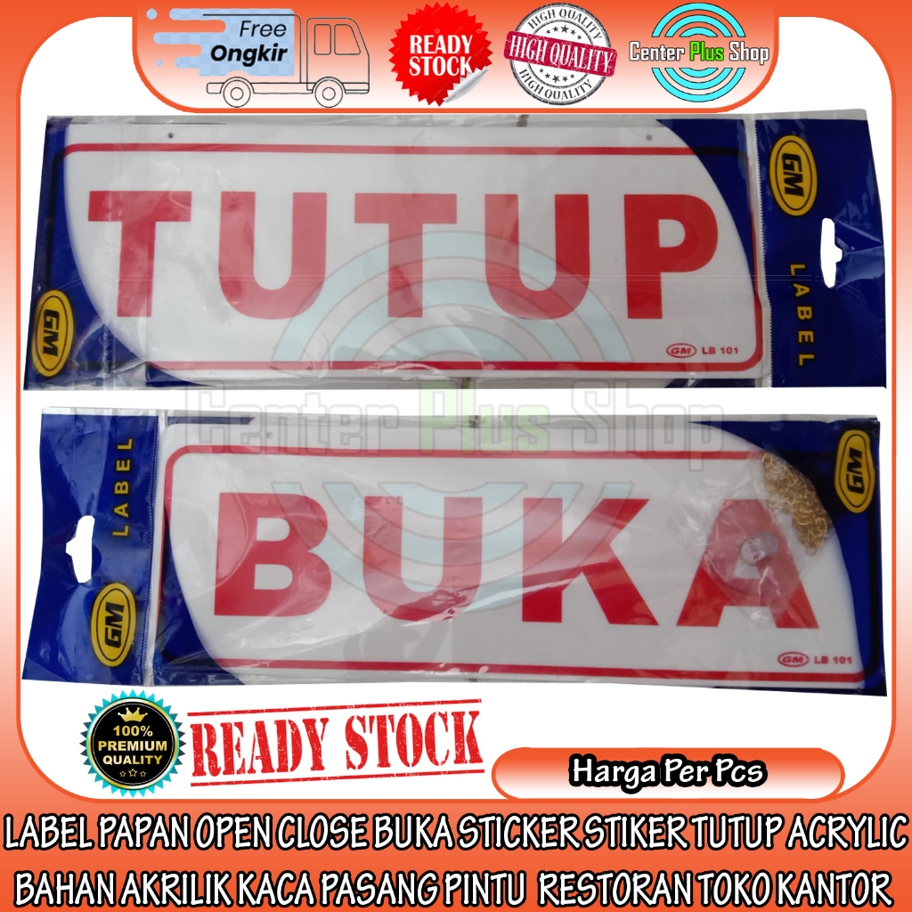 Jual LABEL BUKA TUTUP GM RANTAI BOLAK BALIK PAPAN TULISAN TEKS OPEN ...