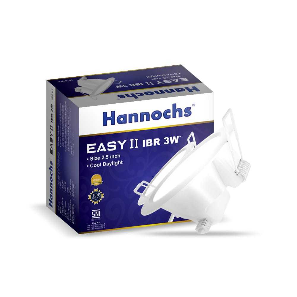 Jual Hannoch Easy II Downlight 3 Watt Panel LED BULAT 3W Putih SNI ...