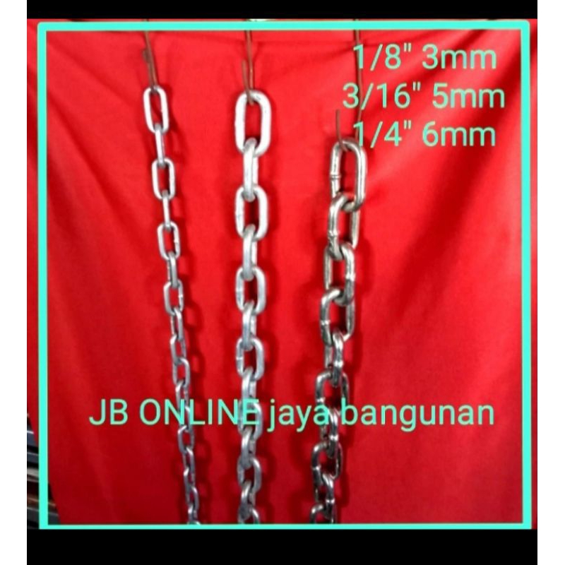 Jual rantai galvanis rantai gerbang pagar rantai kapal harga per meter ...