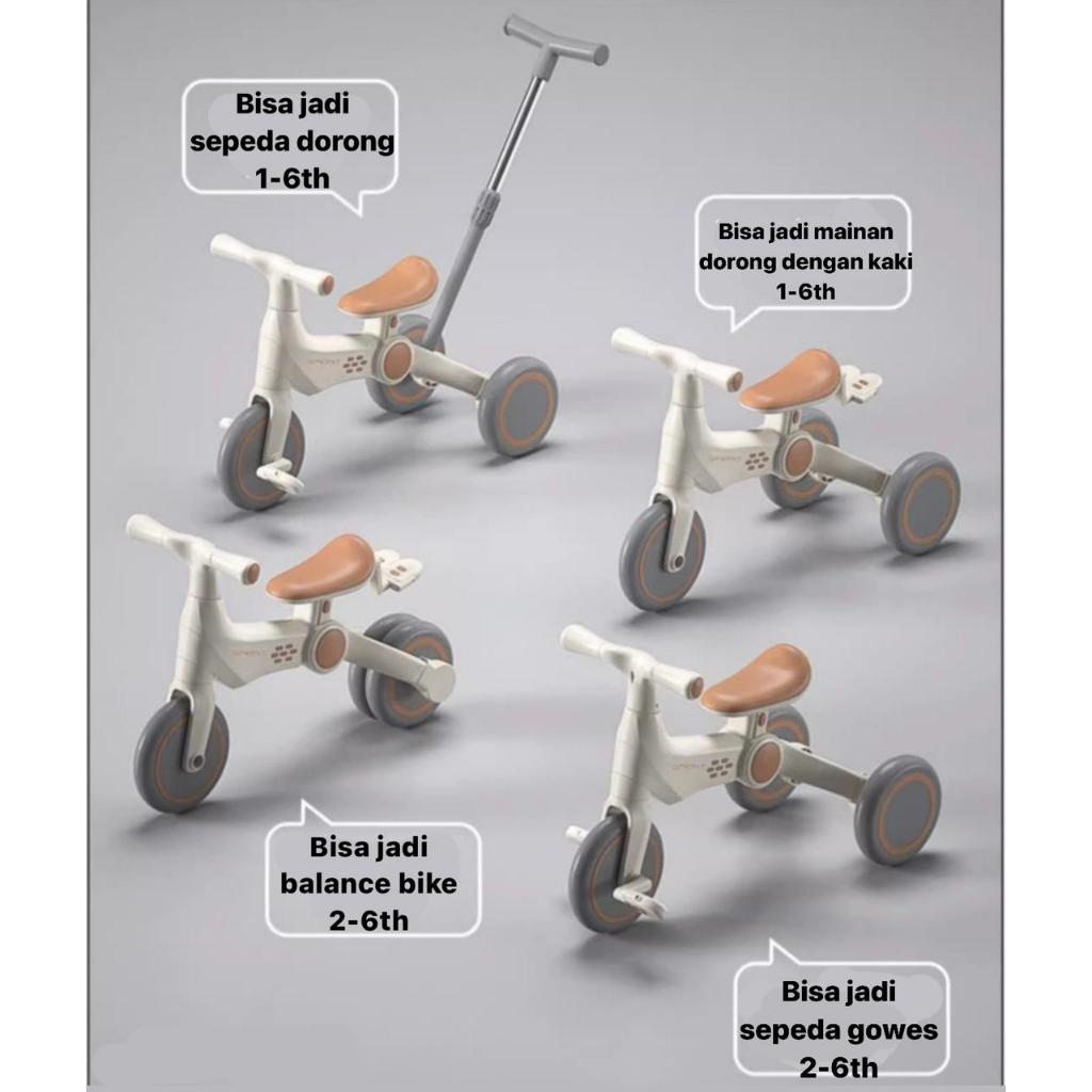 Jual GOSEND Balance Bike Lipat Dorongan Tricycle Multi Purpose Sepeda ...