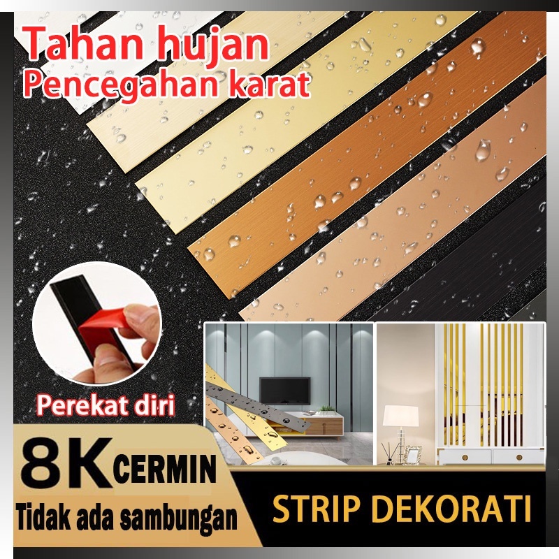 Jual 3M/5M List Plat Strip Mirror/Sticker Pembatas Nat Keramik/Stiker ...