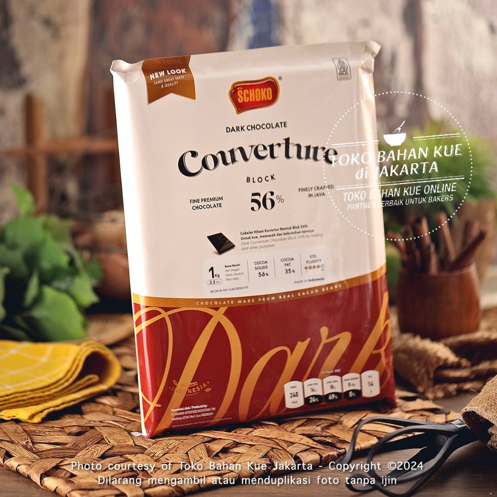 Jual Schoko Dark Batang 56% 1kg Couverture Chocolate Cokelat Baking ...