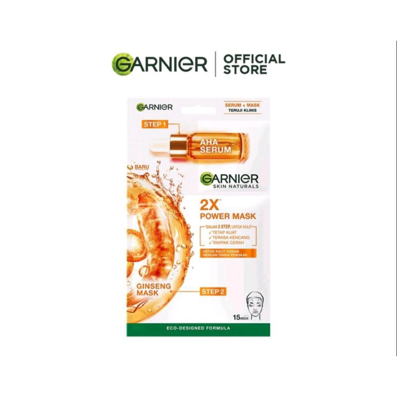 Jual Garnier Gingseng Mask 2x Power Mask AHA Serum Masker Wajah ...