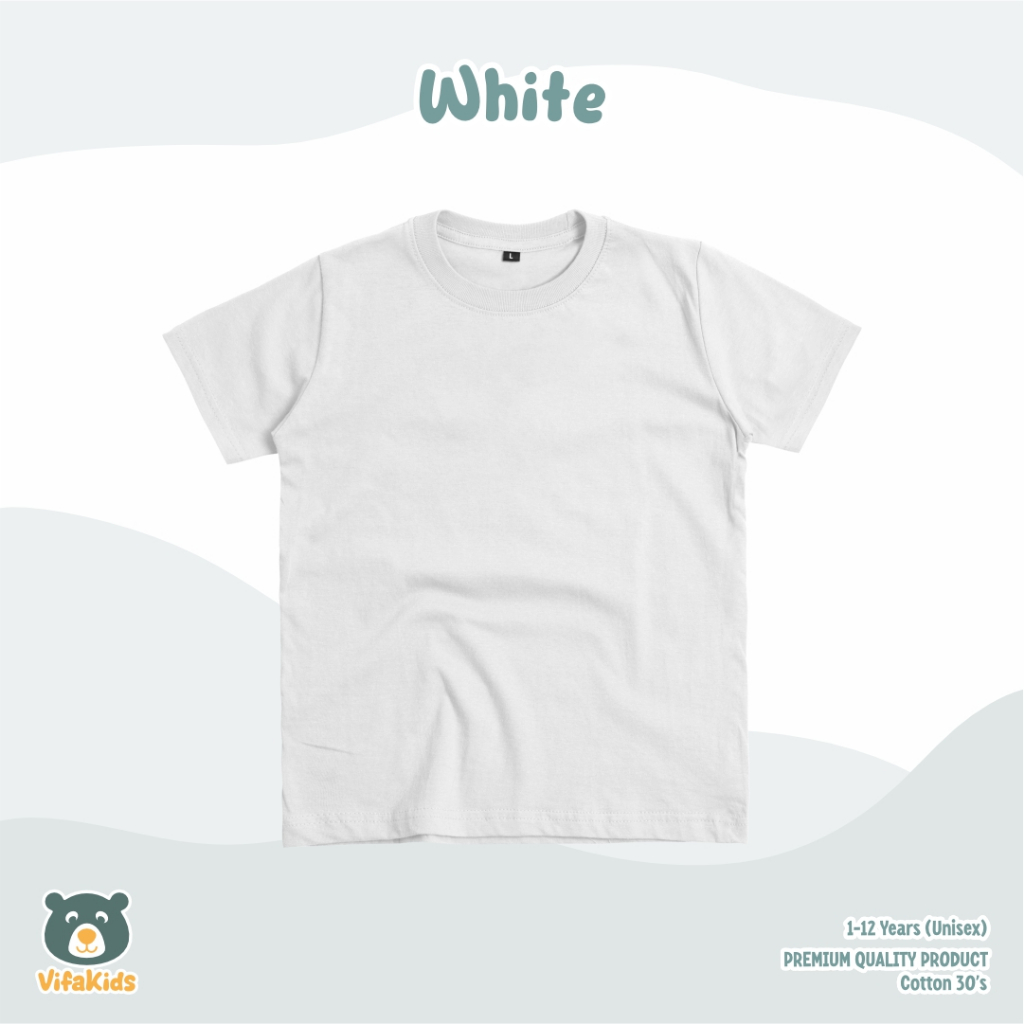 Jual Kaos Polos Anak Cotton 30s Baju Kaos Kids Unisex umur 1-12 tahun - Kaos Anak Polos 1-2 ...