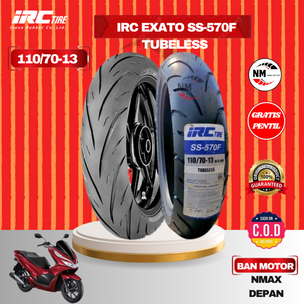 Jual Ban Motor NMAX Ban Depan 110/70-13 Maxxis FDR Pirelli IRC SS 570 F ...