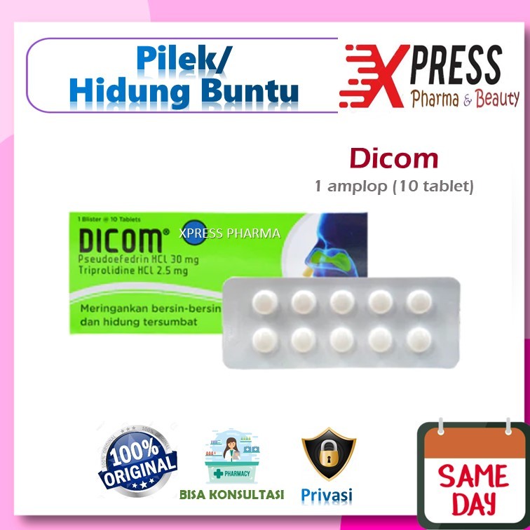 Jual ⚡XPRESS⚡ Dicom STRIP 10 Tablet Obat Pilek Alergi Flu Bersin ...