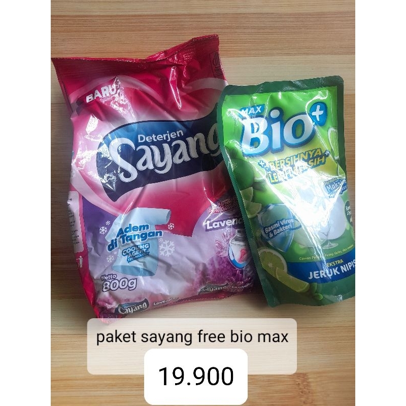 Jual Sayang detergent bubuk lavender 800g free bio max 650ml | Shopee ...