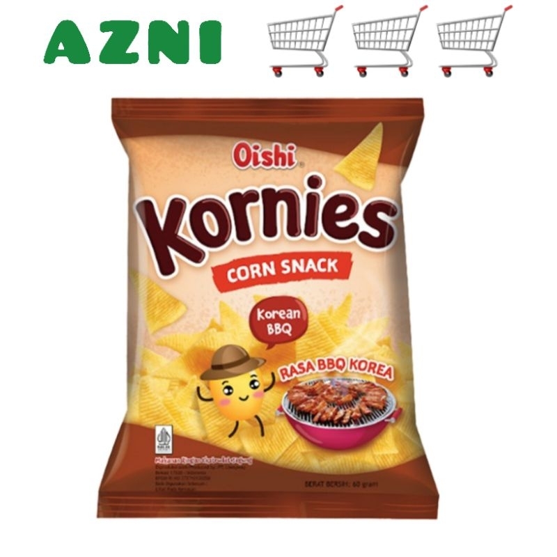 Jual Oishi Kornies Corn Snack BBQ Korea 60 g | Shopee Indonesia
