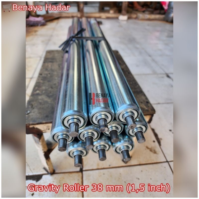 Jual Gravity Roller Conveyor 38 mm x 650 mm x 690 mm as 12 mm roller ...