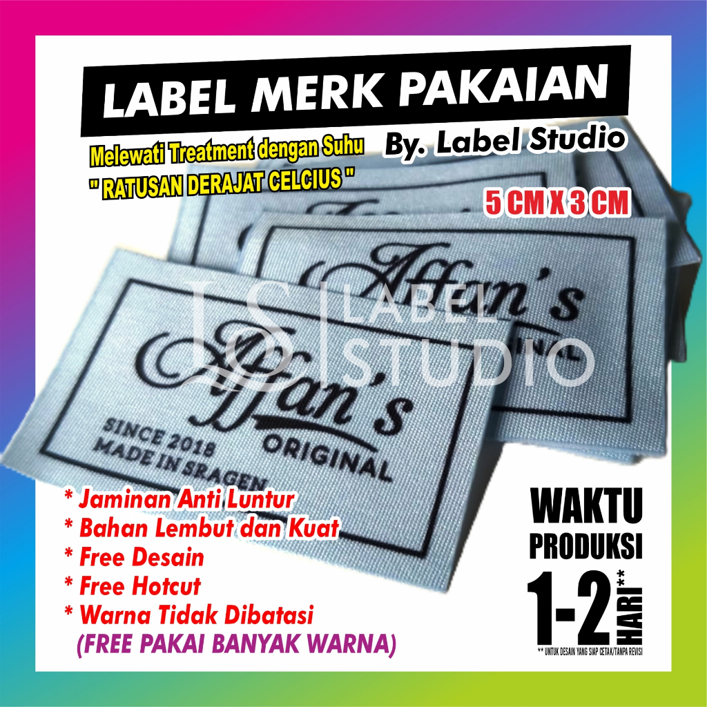 Jual ( TERMURAH ) Label Baju | 5 CM X 3 CM | Label Hijab | Label Woven ...