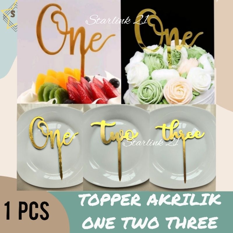 Jual TOPPER CAKE ONE TWO THREE | Topper Kue Ultah Satu Dua Tiga ...