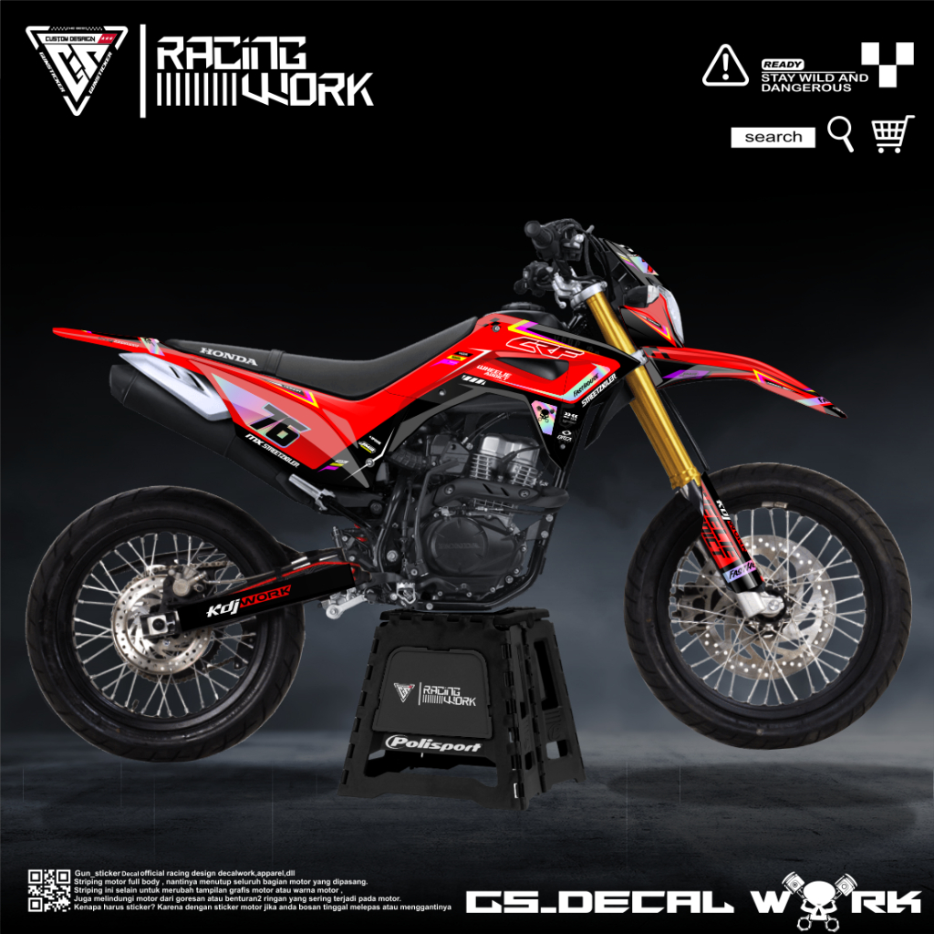 Jual Decal Sticker Motor Cross CRF 150L Fullbody - Dekal Stiker CRF 150 L merah | Shopee Indonesia