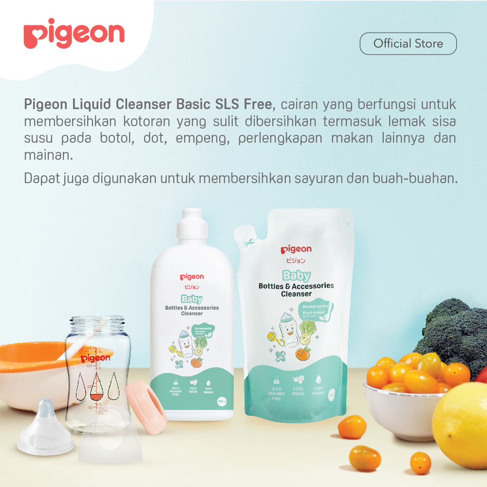 Jual PIGEON Liquid Cleanser Basic SLS Free / Sabun Cuci Botol dan Buah ...