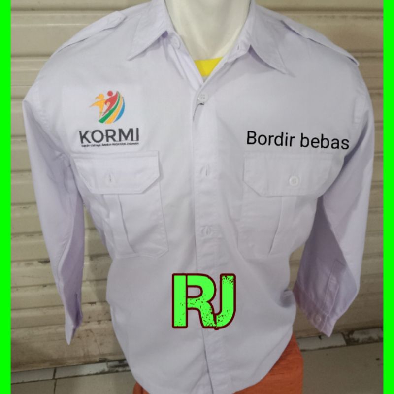 Jual Kemeja KORMI/Baju KORMI pul bordir, bisa custom | Shopee Indonesia