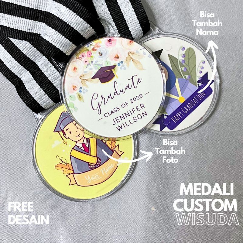 Jual Medali Custom Hadiah Wisuda - Medali Best Wisudawan Terbaik Custom - Hadiah Wisuda Pacar ...