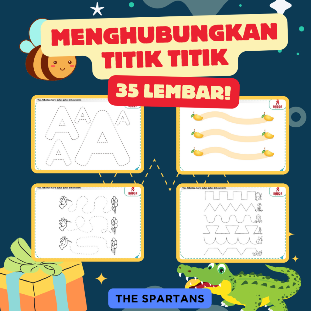 Jual 35 Lembar Worksheet Menghubungkan Titik-Titik Printable Worksheet ...