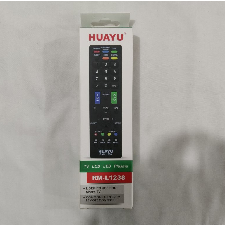 Jual REMOTE TV LCD LED PLASMA CONTROL SHARP TV RM - L 1238 HUAYU | Shopee Indonesia