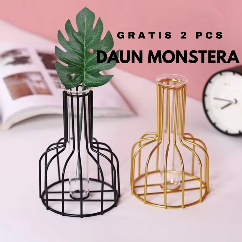 Jual VAS BUNGA LOGAM WARNA GOLD NORDIC /SKANDINAVIAN /TABUNG BENING ...