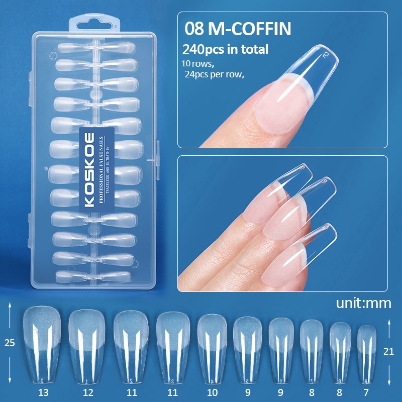 Jual BORN PRETTY 120pcs Kuku Palsu Acrylic Press on Nails Almond ...