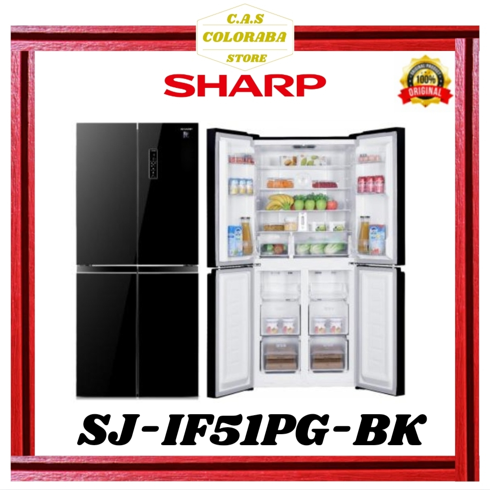Jual KULKAS SHARP SJIF51PGBK KULKAS SIDE BY SIDE INVERTER SJIF51 SJ ...