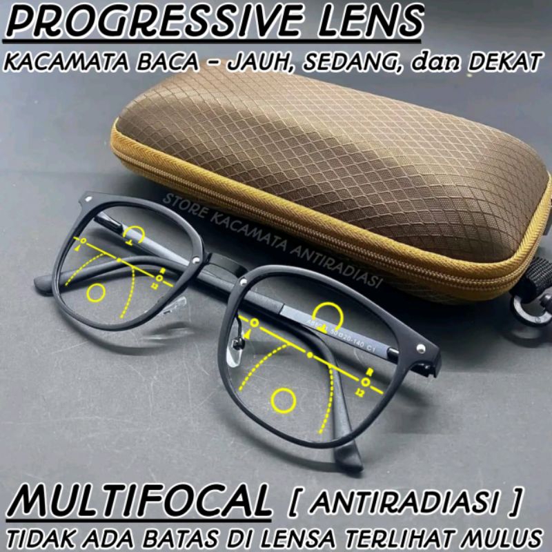 Jual Kacamata Plus Baca Dan Jalan Progressive Antiradiasi Pria/Wanita ...