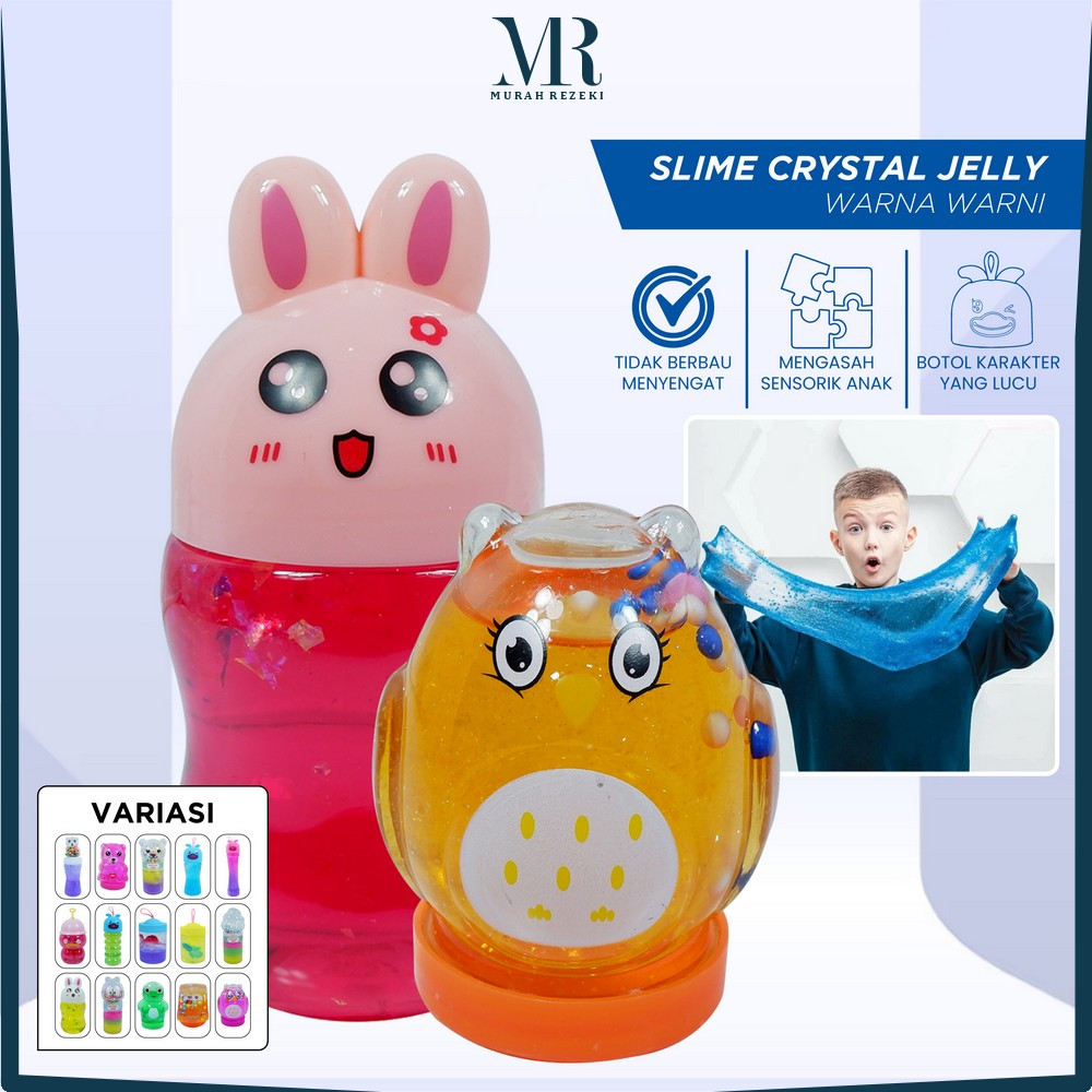 Jual Mainan Anak Slime Karakter Lucu Slime Clear Kids 2 Warna Gradasi ...