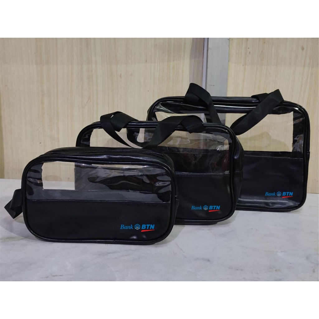 Jual Travel Bag Organizer Bening Custom Desain BANK BTN / Dompet Tas ...