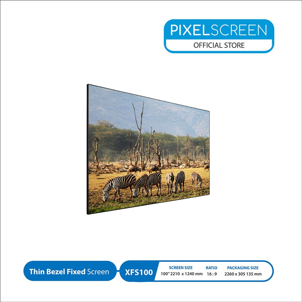 Jual PIXELSCREEN Bezel-less Fix Screen Projector 100 inch Home Theater ...