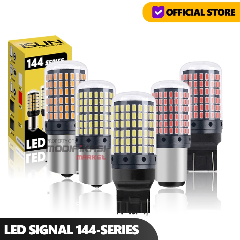 Jual Lampu Sein Sen Rem Brake Mundur Mobil 144 Titik SMD 3014 Super Bright 1157 1156 T20 7440 ...