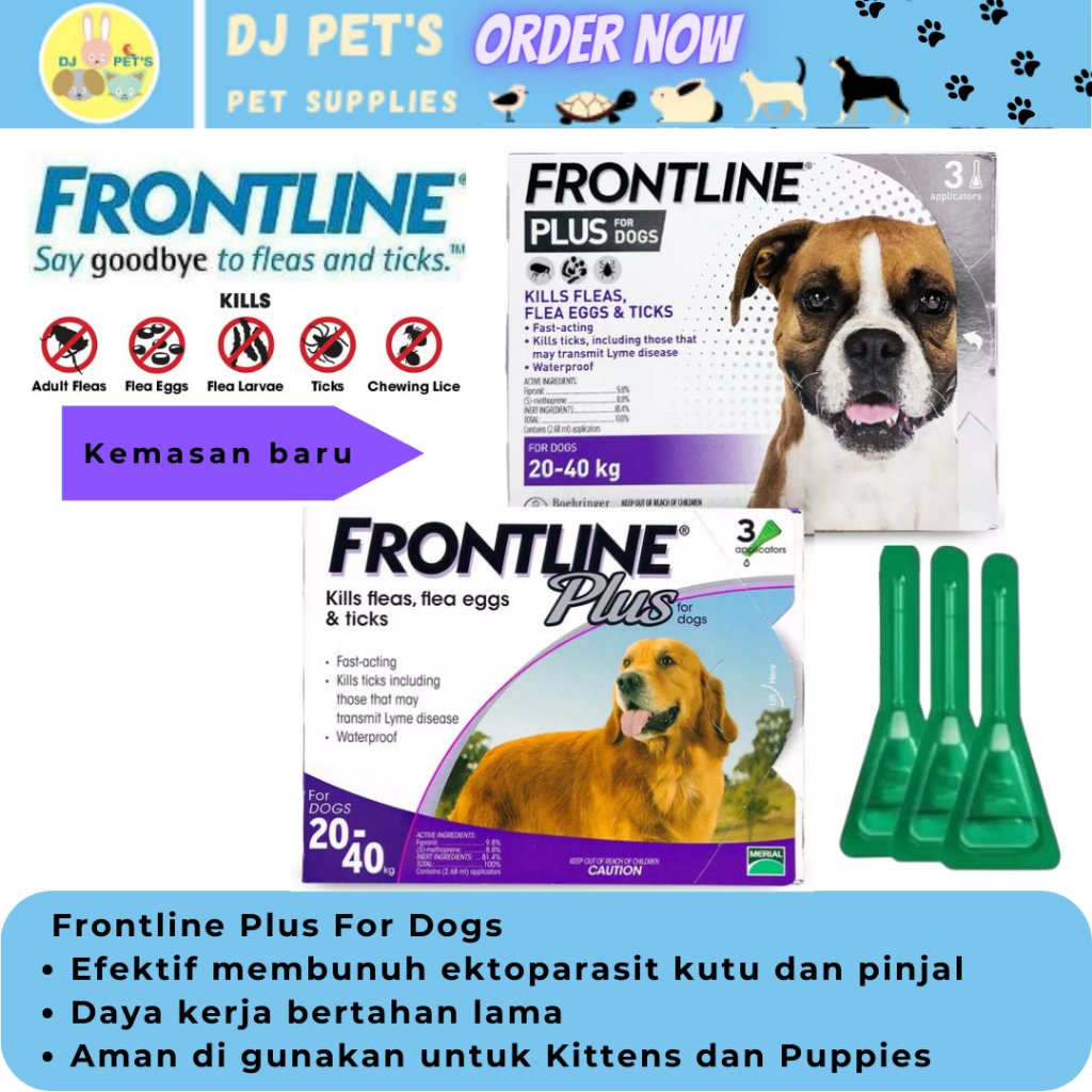 Jual Frontline Plus Dog L untuk large dog 20-40 kg Obat tetes kutu ...