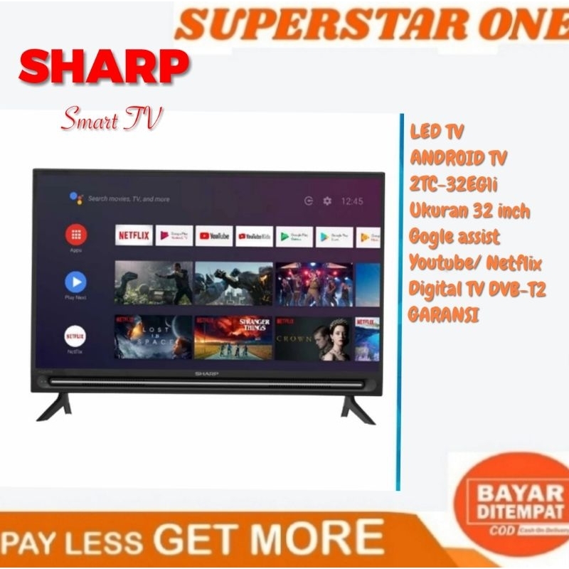 Jual Sharp LED TV 32 INCH 2T-C32EG1i Android smart DVB-32EG1i | Shopee Indonesia