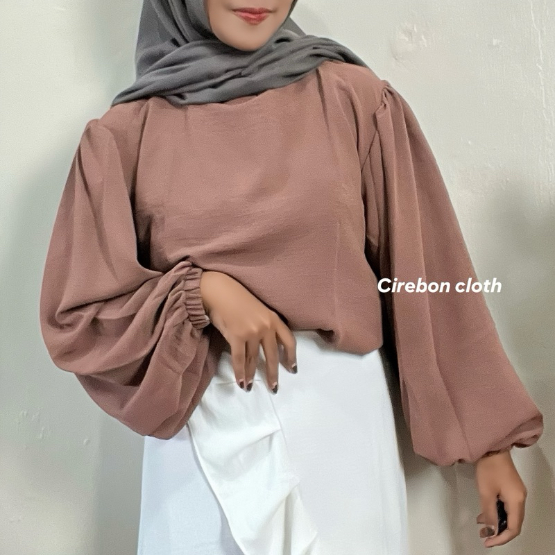 Jual Cirebon Cloth - Mika Blouse Lengan Balon / Blouse Lengan Balon ...