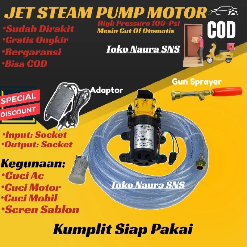 Jual High presure Alat cuci motor steam motor mobil Ac pompa Dc 12v ...