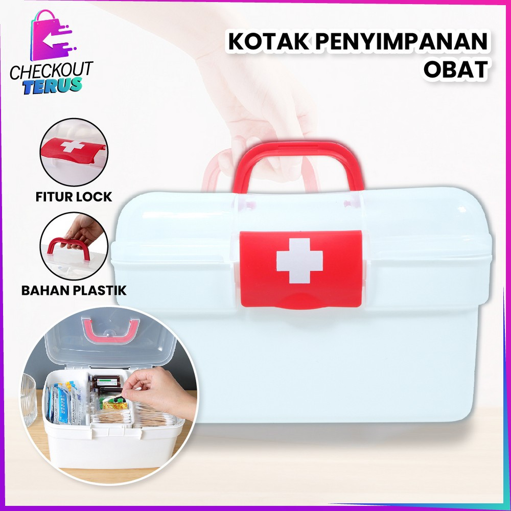Jual CT C832 Kotak P3K First Aid Box Organizer Kotak Penyimpanan Obat ...