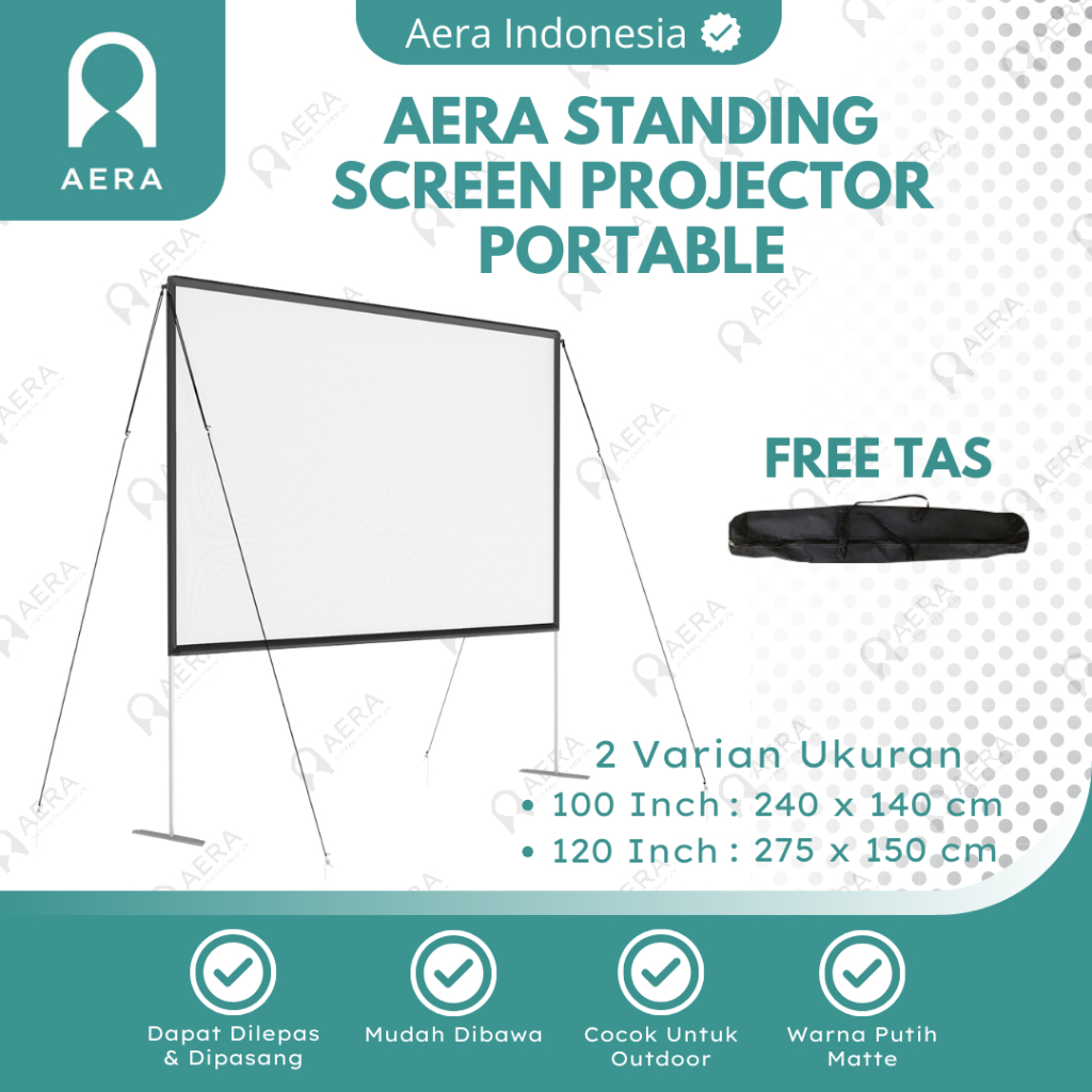 Jual Standing Screen Projector Portable 80 - 100 - 120 inch 16 : 9 ...