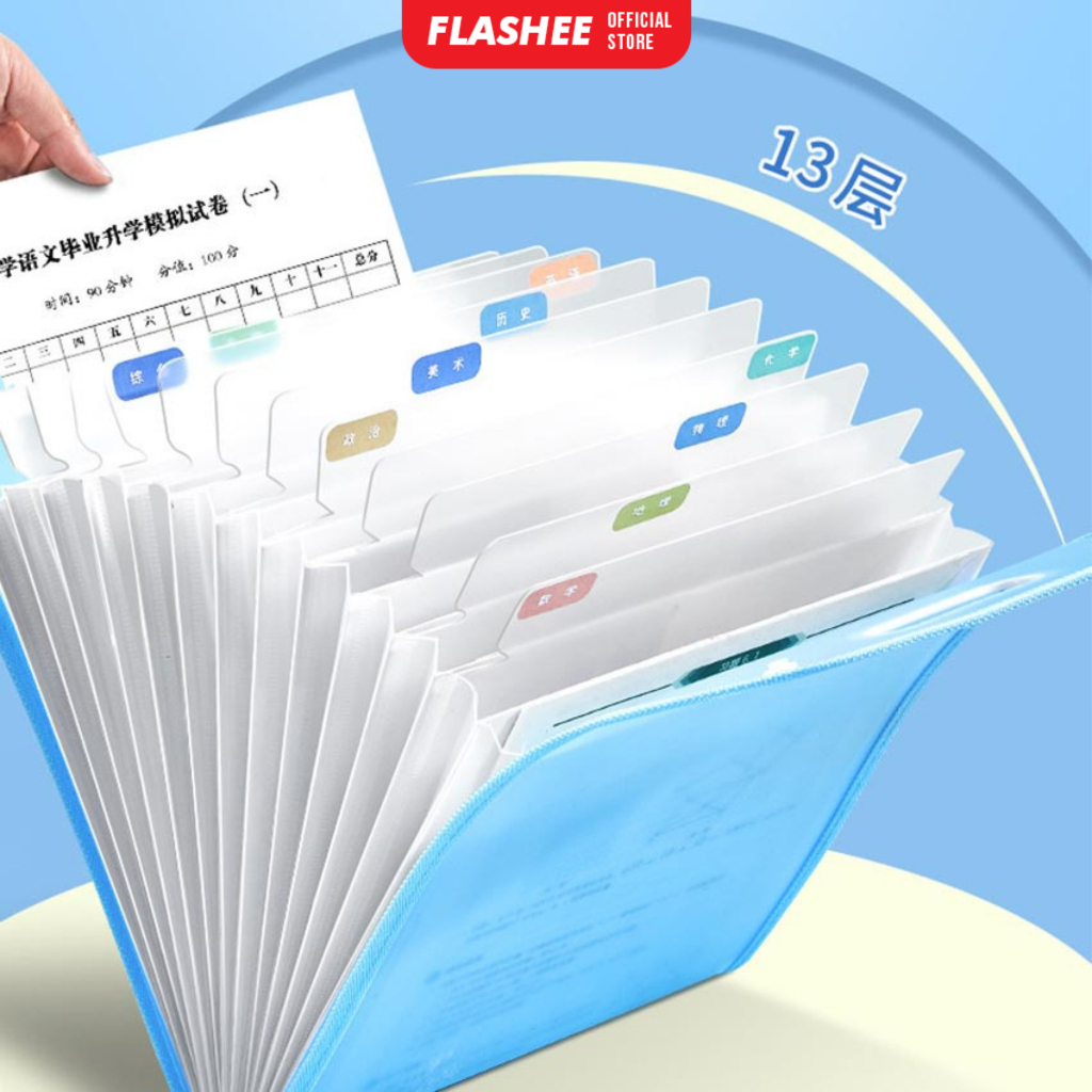 Jual Flashee Tas File Handle F4 Map Dokumen 13 Sekat Anti Air Folder ...
