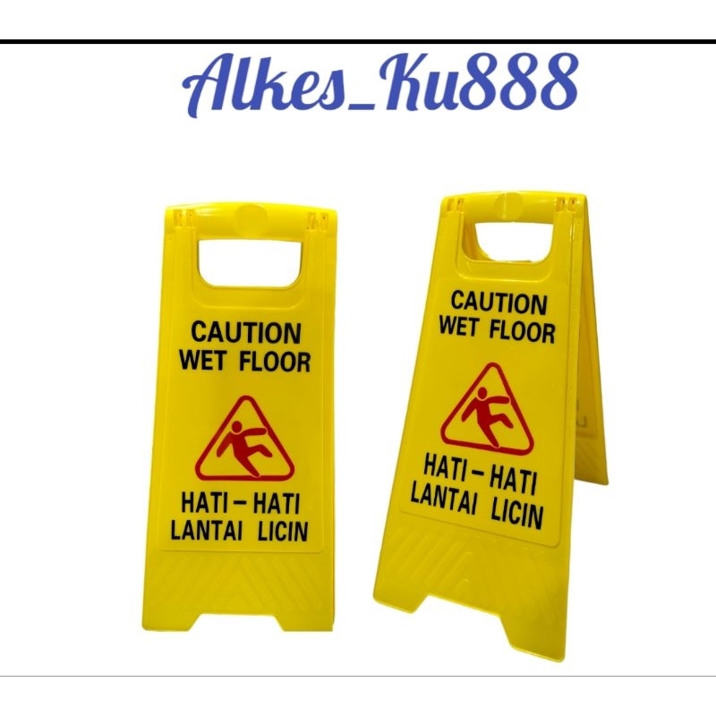 Jual CAUTION WET FLOOR/PAPAN PERINGATAN LANTAI BASAH DAN LICIN | Shopee ...
