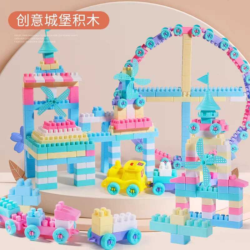 Jual Mainan Anak balok/Brick isi 100 pcs dengan Warna Pastel yang lucu ...