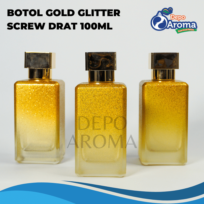 Jual Botol Parfum Gold Glitter Screw Drat 100ml | Shopee Indonesia