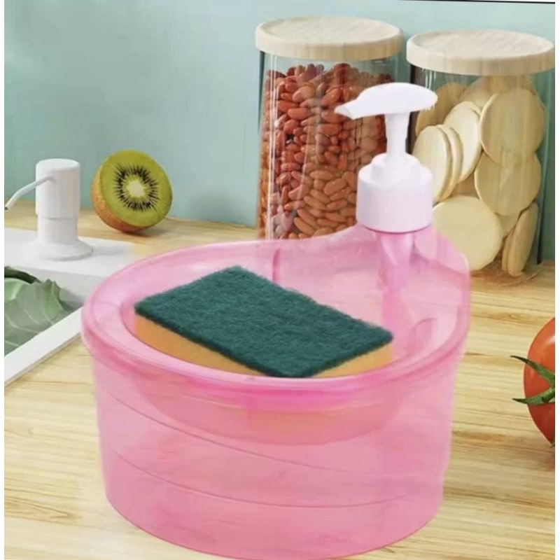 Jual Tempat Sabun Cuci Piring Bulat 1000ml GRATIS Spons Dispenser Sabun ...