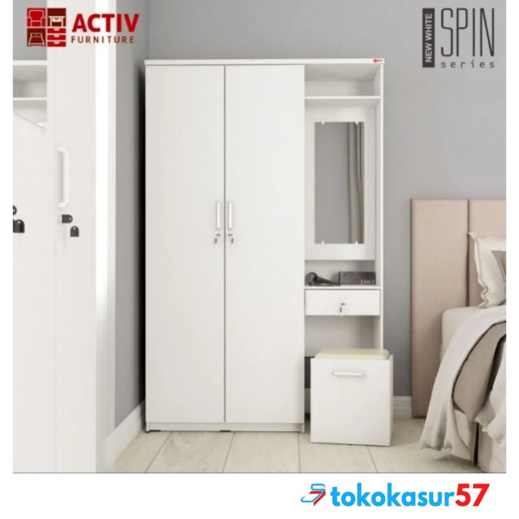 Jual Lemari Pakaian Minimalis / Wardrobe 3 Pintu + Meja Rias SPIN LPMR ...