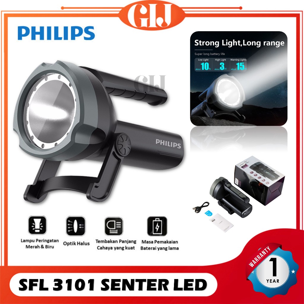 Jual Philips Senter LED Multifungsi SFL3101 / Lampu Senter Super Terang ...