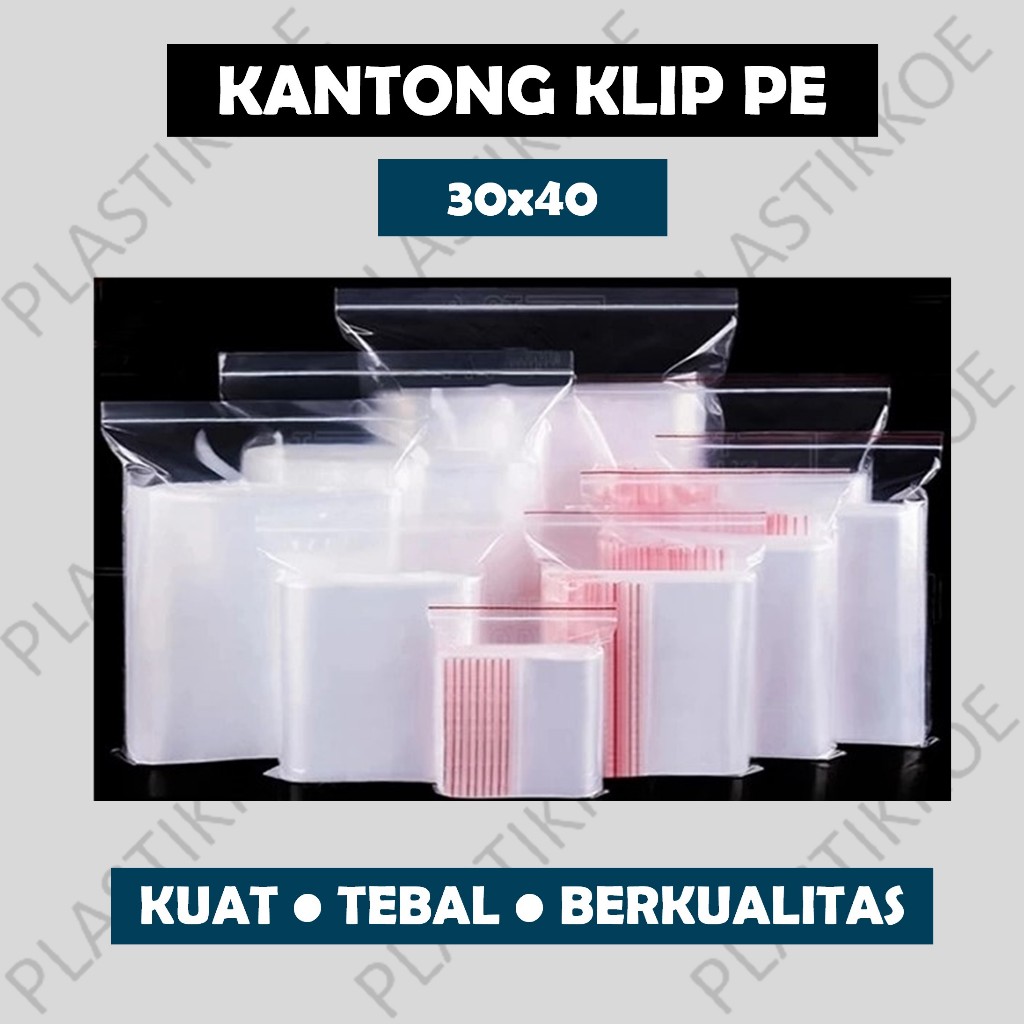 Jual PLASTIK KLIP ZIPLOCK 30x40 1 PAK ISI 100 PCS | Shopee Indonesia