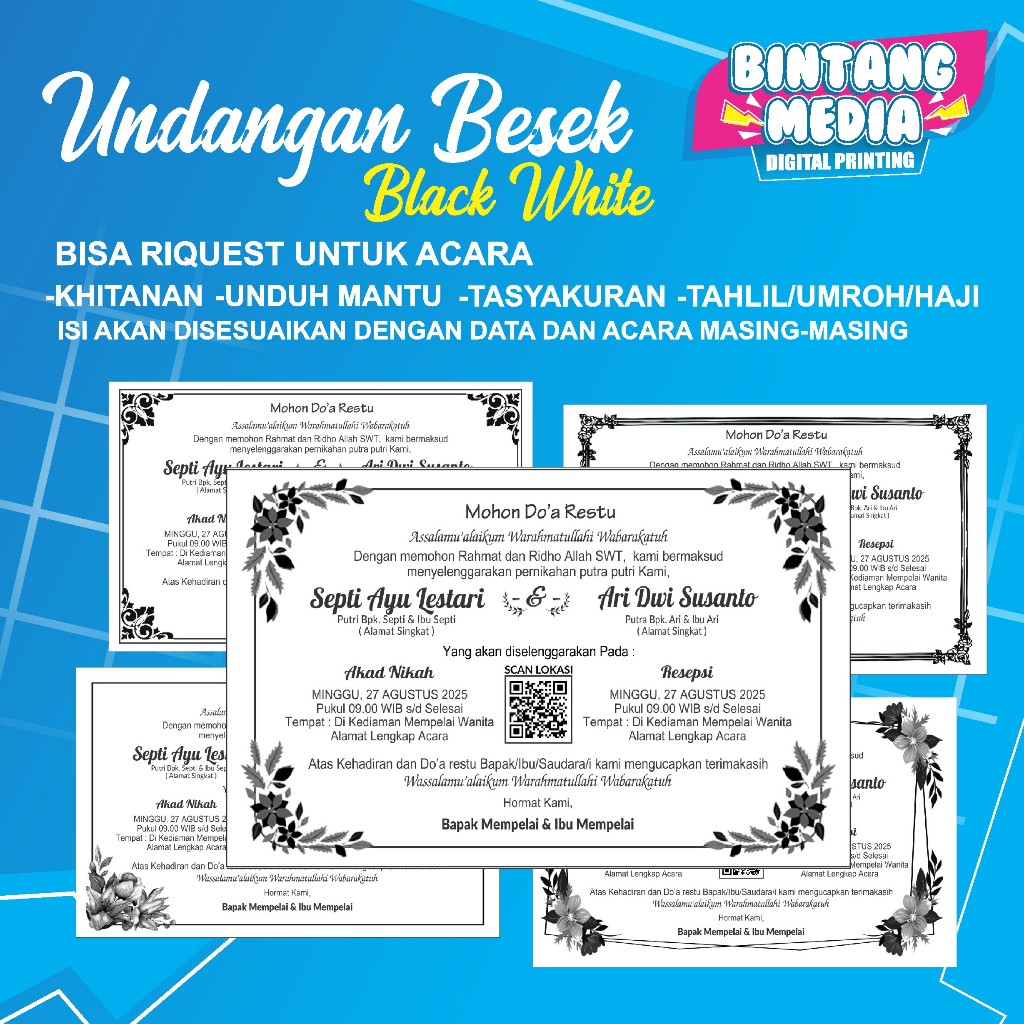 Jual Undangan pernikahan Untuk Besek | Sorogan | Punjungan | Nasi Kotak ...