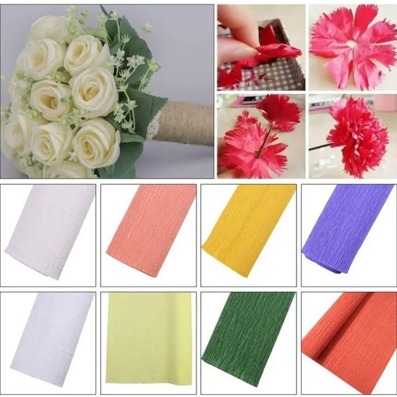 Jual Italian Crepe Paper Per Roll Tebal dan Melar / Kertas Krep Italy ...