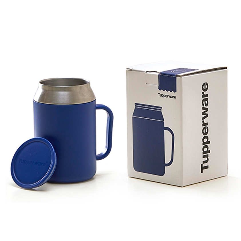 Jual Tupperware Insulated Mug 400mL Biru Termos | Shopee Indonesia