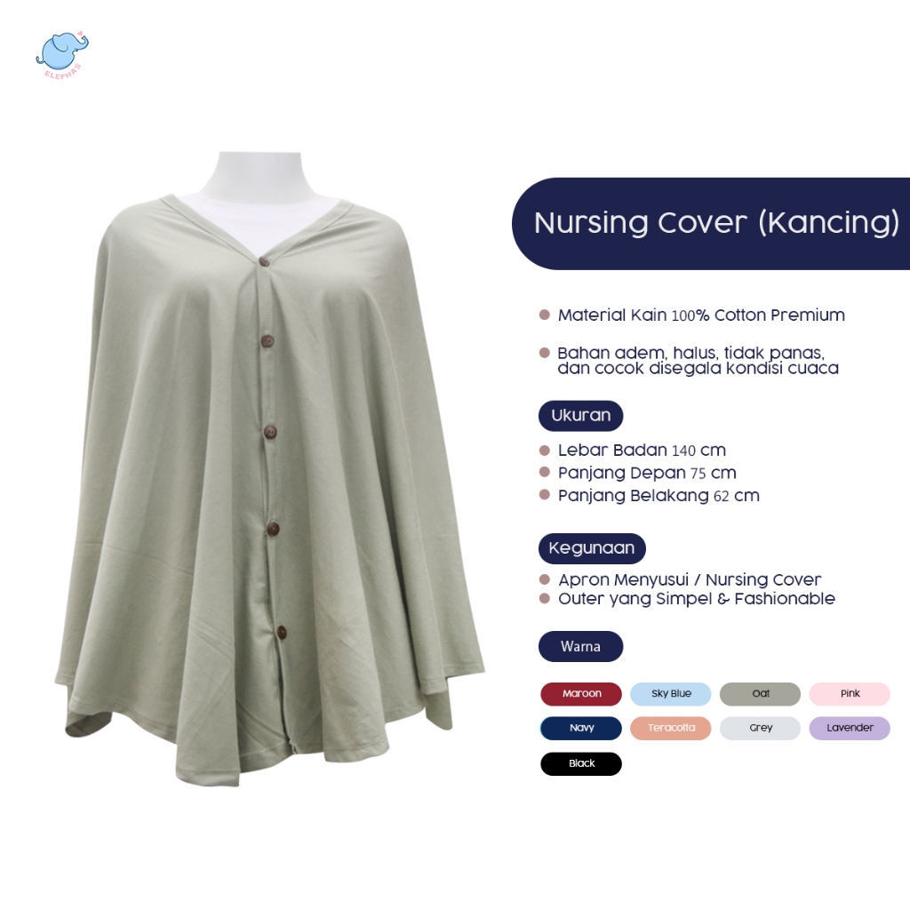 Jual Elephas Nursing Cover Premium - Apron Menyusui berbahan 100% ...